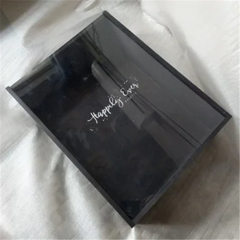 Bespoke Printing Logo On Sliding Acrylic Lid Wooden Gift Storage Box ...