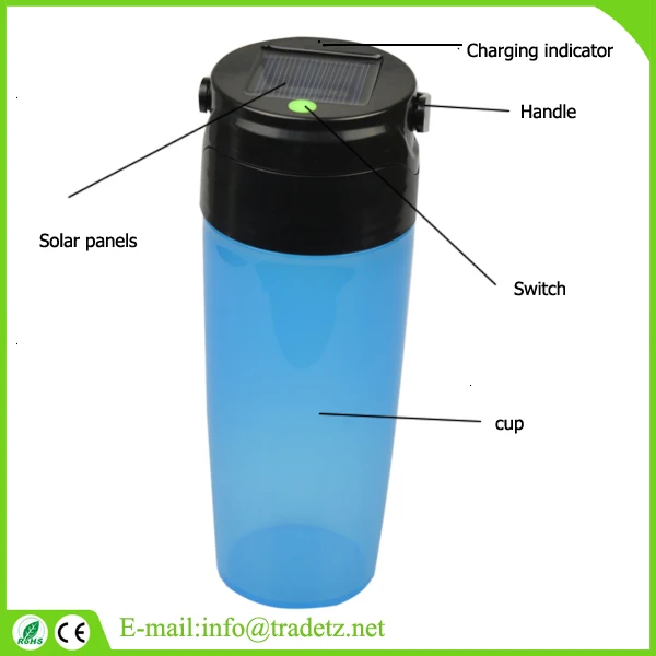 Portable Led Solar Cup Camping Light Lantern Sports Water Bottle For ...