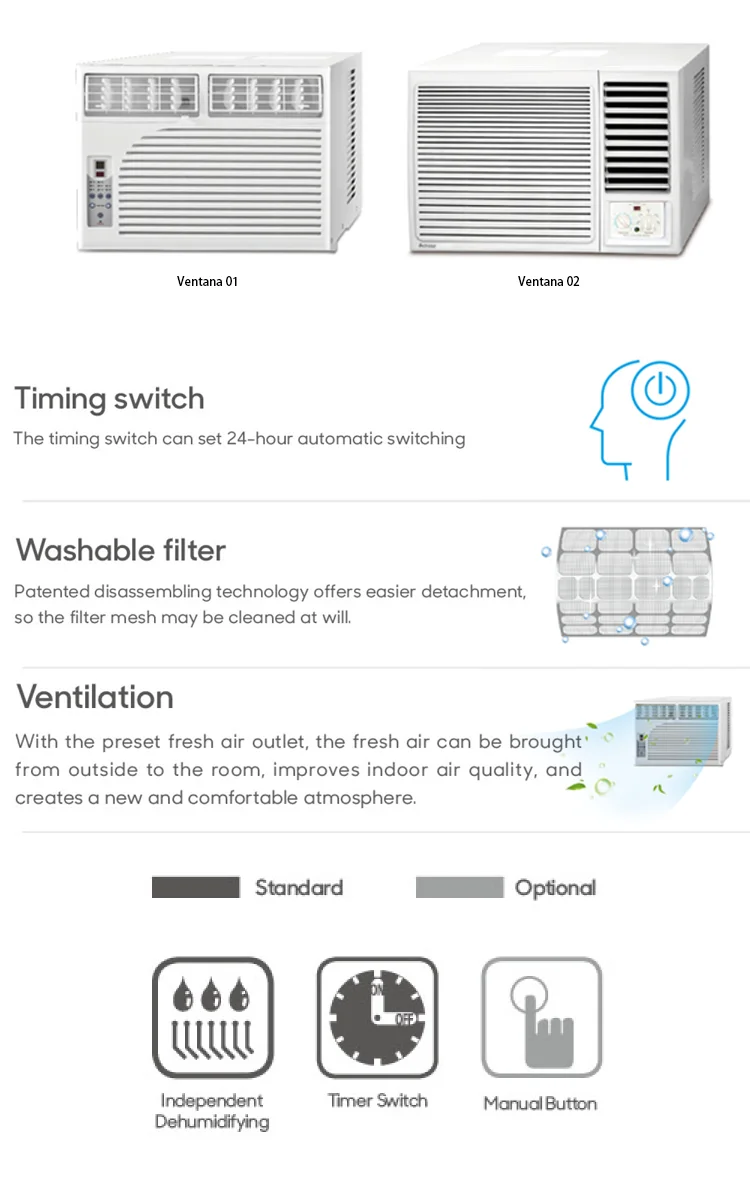 115V~220V 50hz/60hz Mechanical Window Mounted AC Air Conditioner