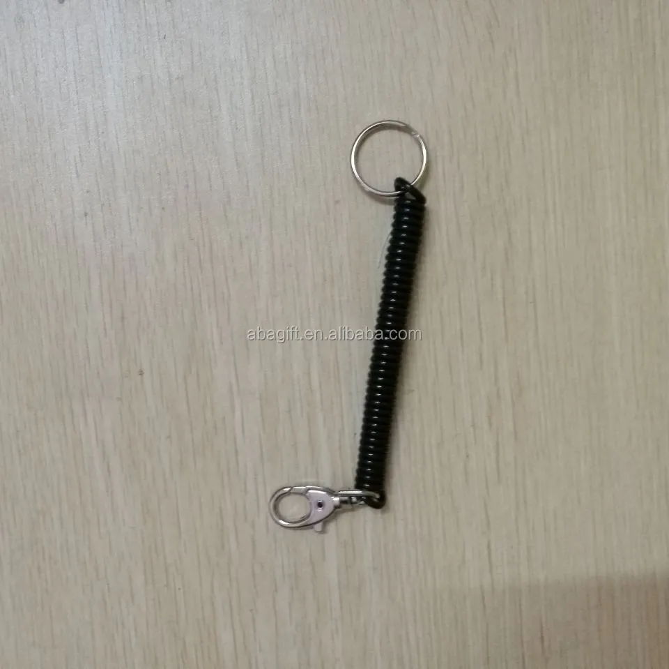 Plastic Elastic Coiled Spring Lanyard With Hook - Buy Elastic Coiled ...