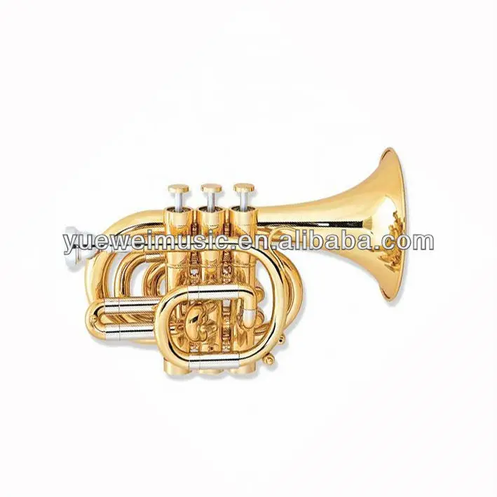 High Grade Professional Pocket Trumpet C Key Brass Instrument - Buy ...