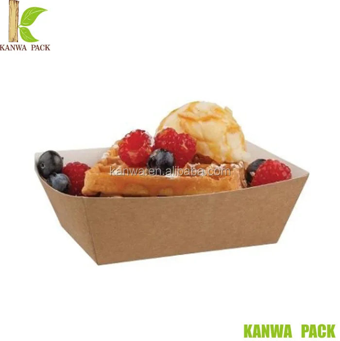 Foldable Paper Food Tray Waffle Packaging Box Print - Buy Paper Food ...