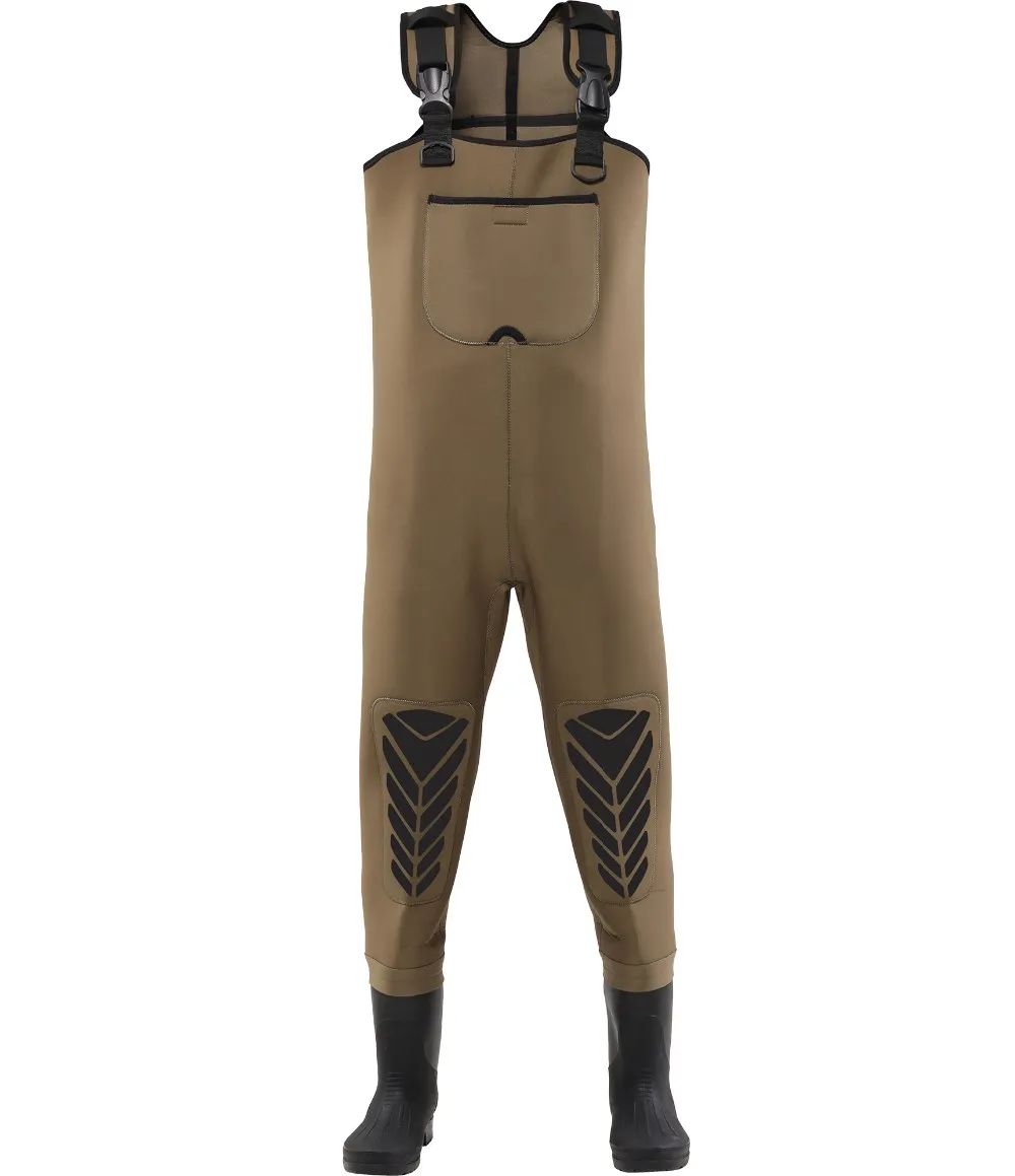 4 -layer Breathable Fabric Waist Fishing Waders Neoprene Stocking Foot ...