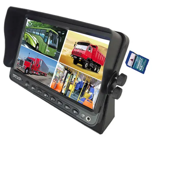9 Inch Sunvisor Car Tft Lcd Hd Video Quad Dvr Car Monitor Bus Coach ...