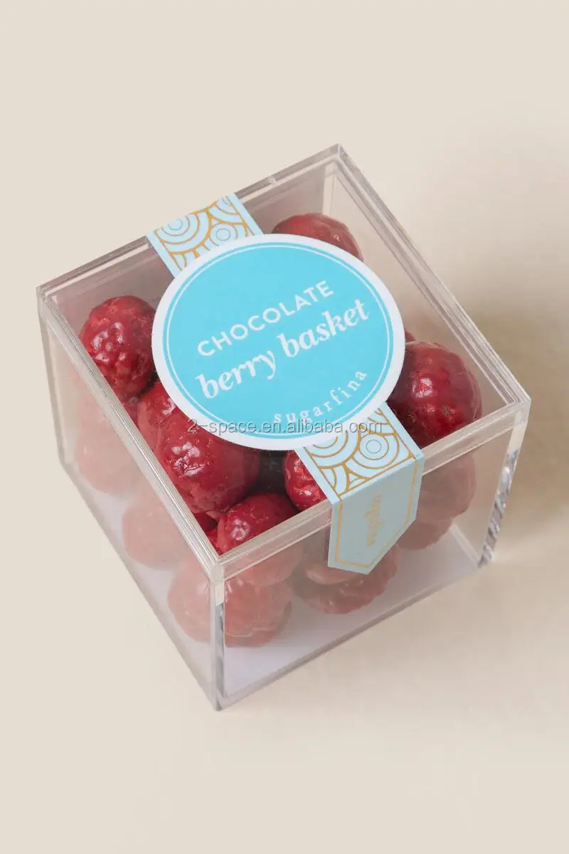80mm Acrylic Peanut Chewz Gift Cube Perspex Chocolate Espresso Beans ...