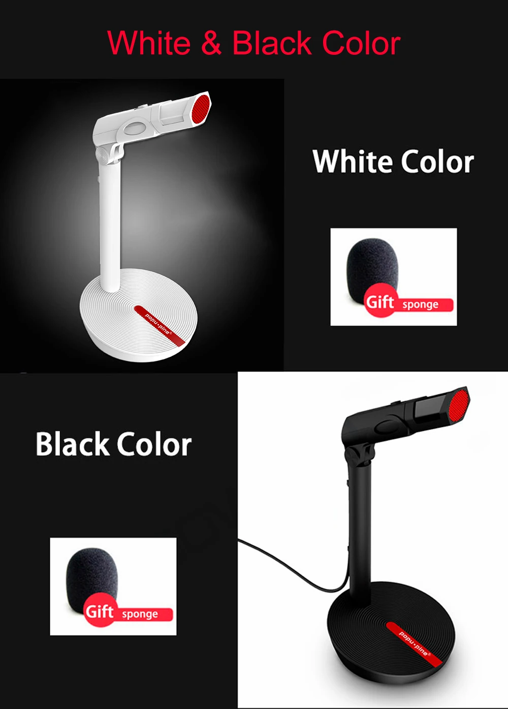 Condenser Microphone with Volume Control - Gaming Studio Mic