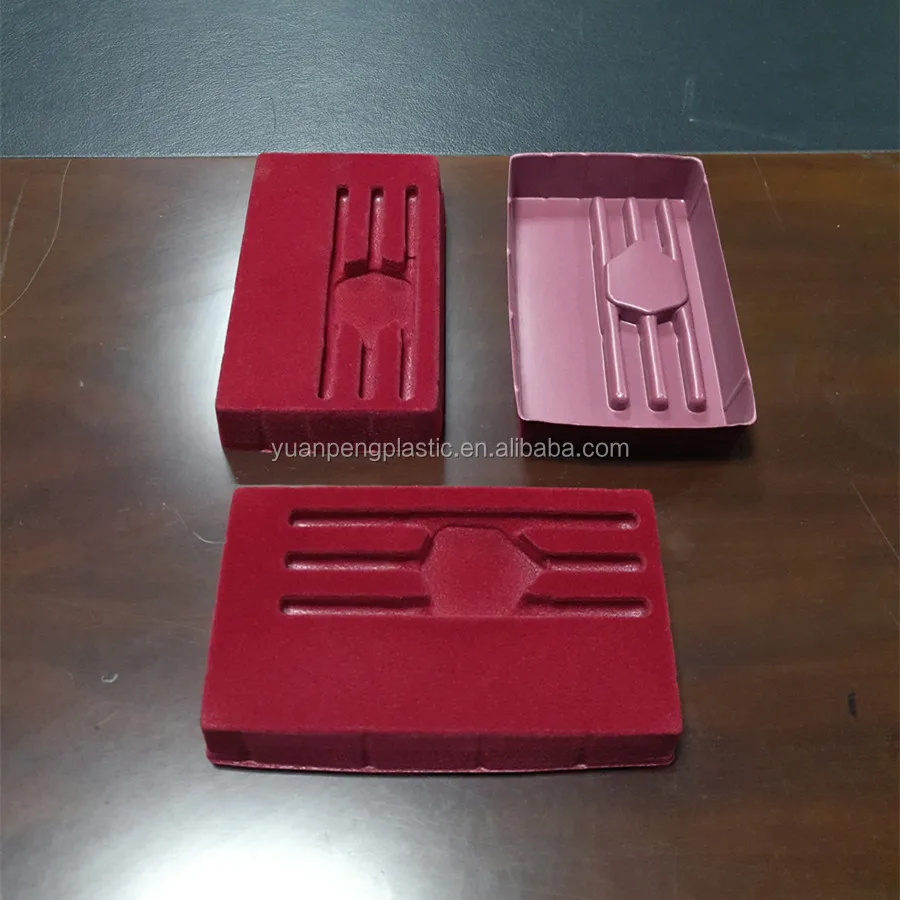 High Quality Vacuum Formed Flocking Tray for Cosmetics Packaging Box ...