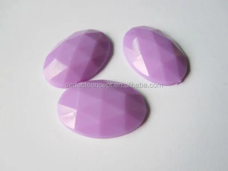 Wholesale 18*25mm Opaque Light Purple Flat Back Oval Acrylic Stones For ...