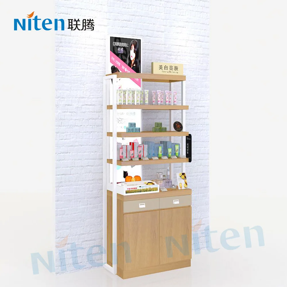 Wall Mounted Spa Display Perfume Display Stand Retail Store Wood ...