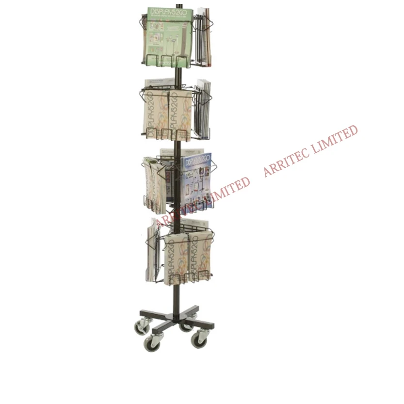 Wheels Triangular Magazine Display Rack Stand - Buy Wheels Triangular ...