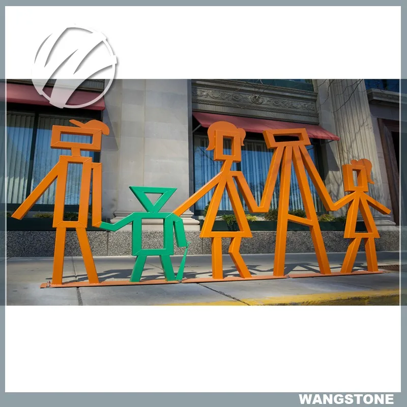 Large Modern Abstract Metal Human Figure Sculpture