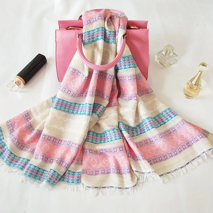 Dx134 High Quality Beautiful Hmong Scarf Viscose Muffler For Girls ...