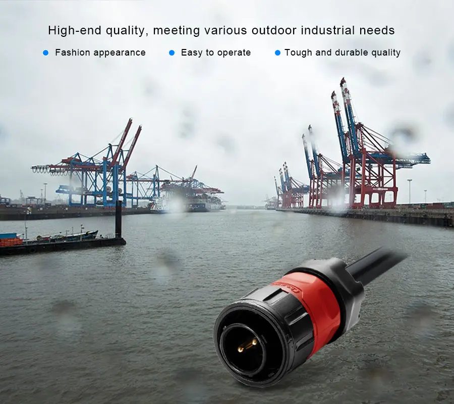 Industrial Jack quick connect electrical waterproof 2 wire connector ...