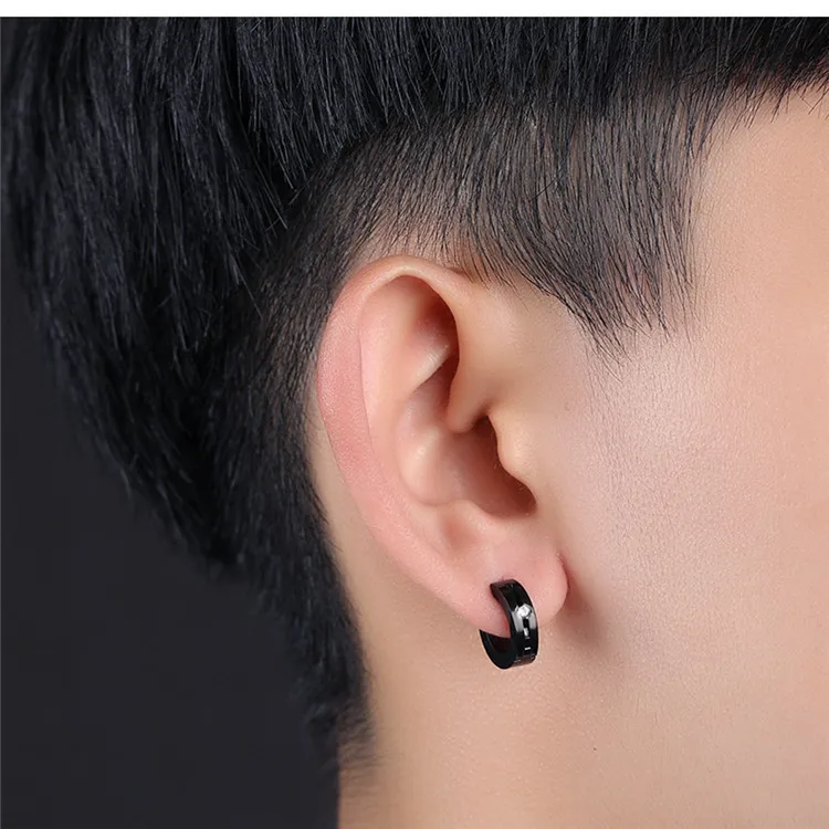 New 2018 Men Jewellery Hoop Style Stainless Steel Earrings For Boys ...