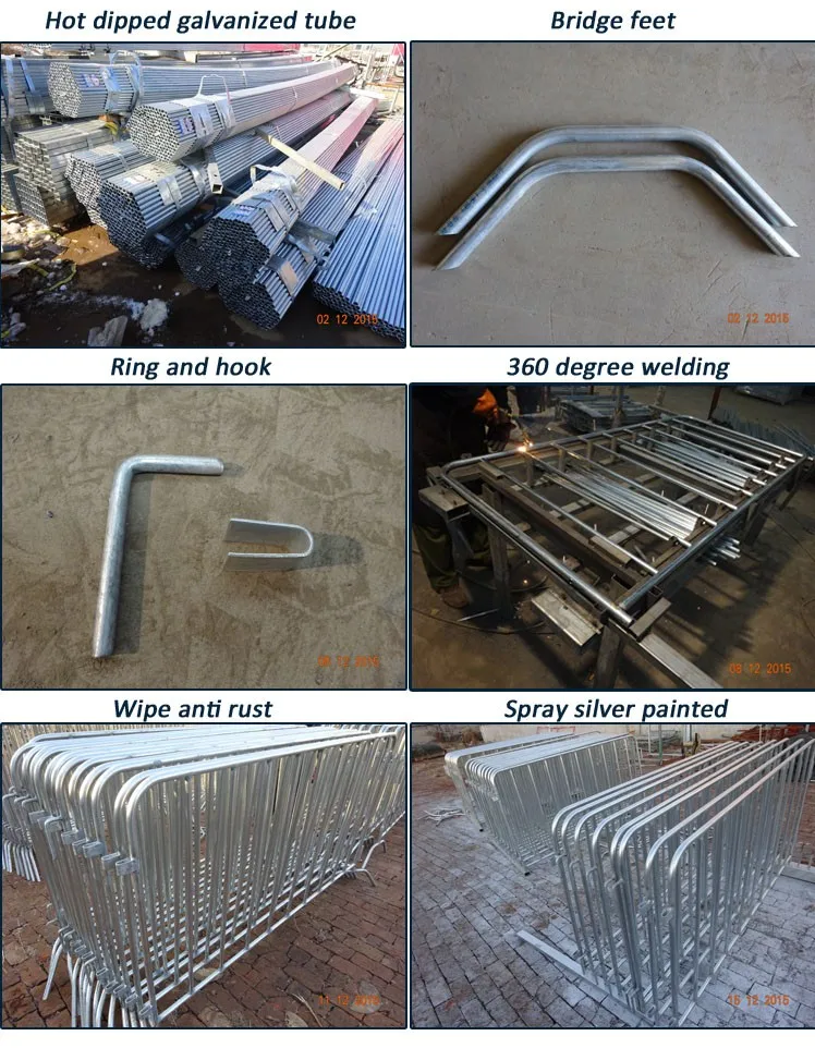 Traffic Used Barricades For Sale With 25*1.5mm Frame Hot Dipped ...