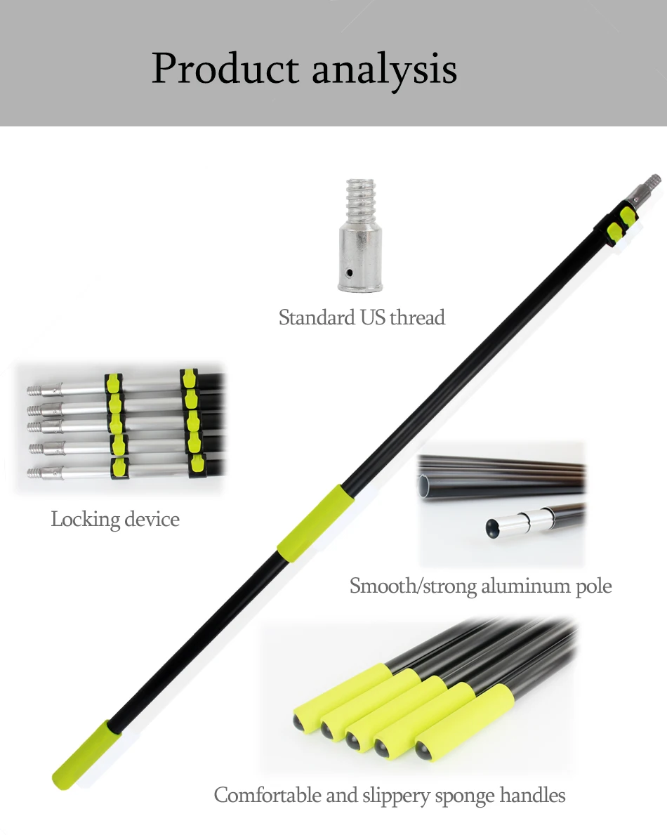 Aluminum Telescopic Pole With Spring Button Lock For Extension Paint ...