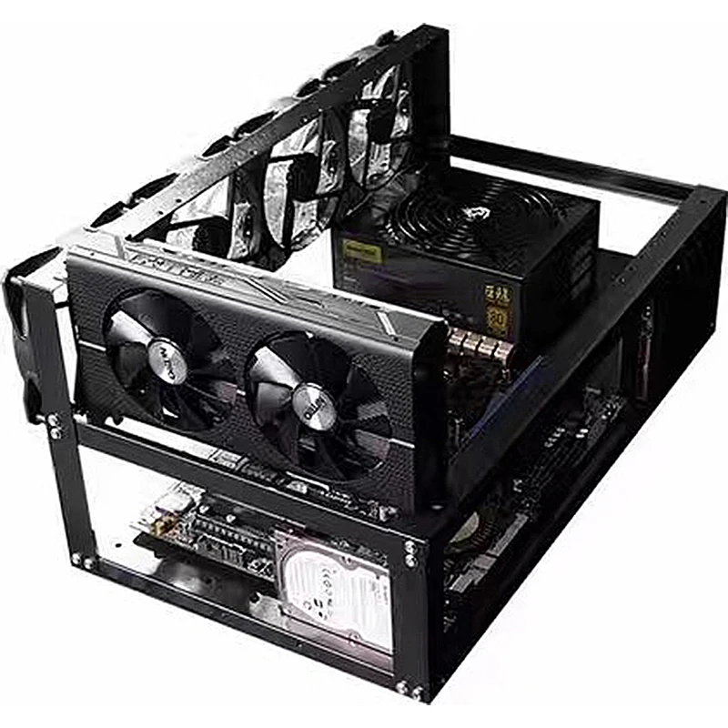 6/8 GPU Rack Computer Case for ATX Mid Tower & OEM/ODM