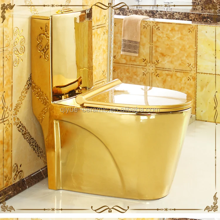 Wholesale Golden Plating Sanitary Wares Wc One Piece Ceramic Gold Color ...