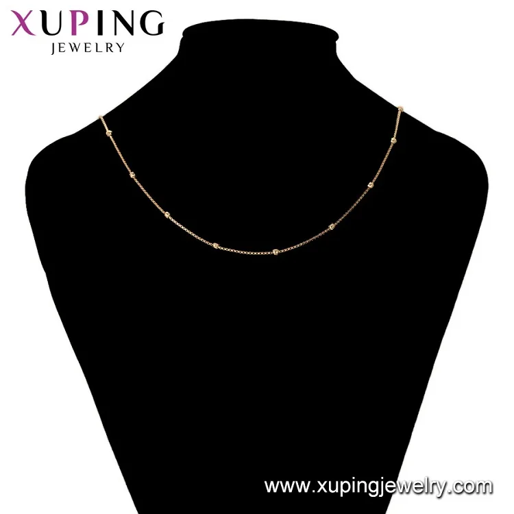 44695 Xuping Gz Fashion Jewelry Market Plain Chain Necklace In 18k ...