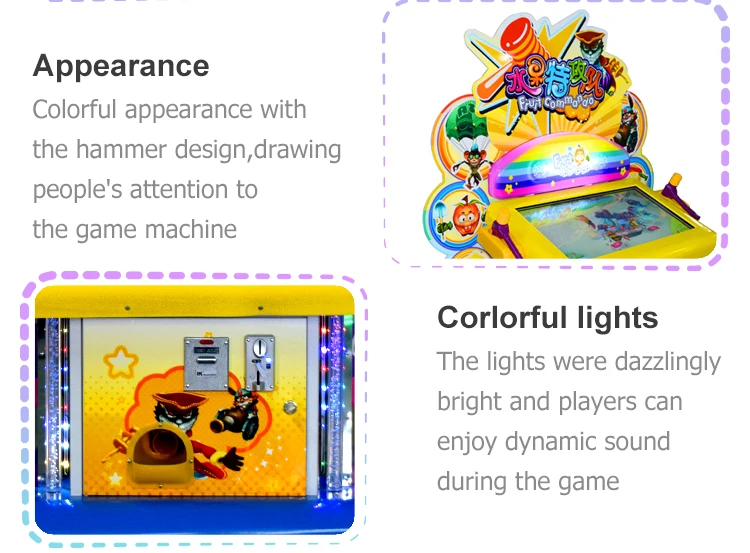 WINKING Fruit Commando Hammer Arcade Game Machine Coin Operated Ticket ...