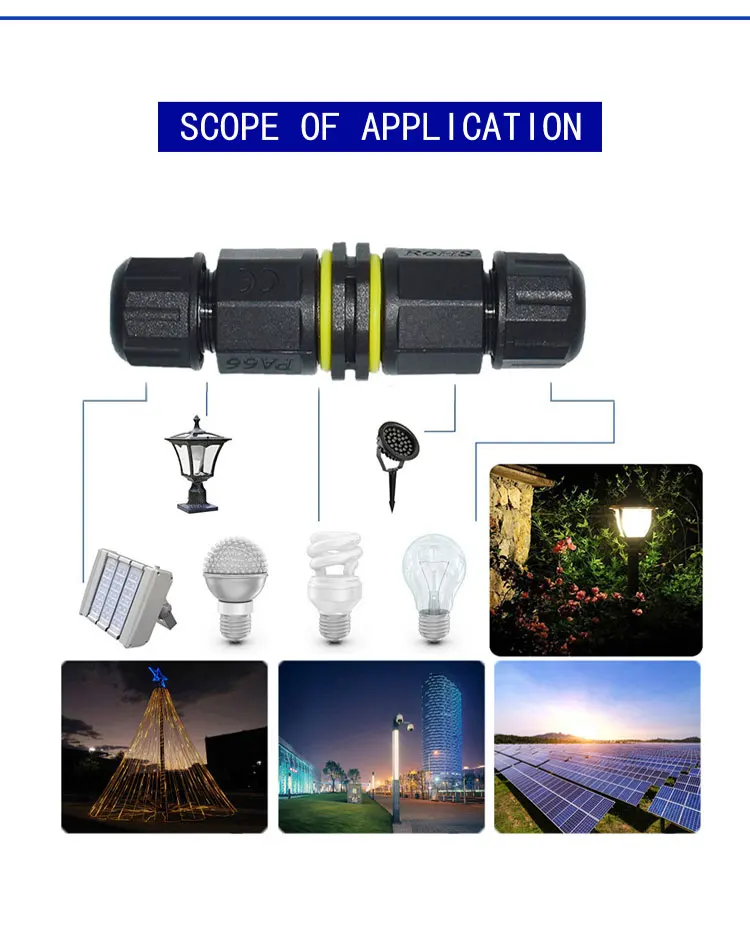 Junction Box Cable 2way 2 Pin Waterproof Connector - Buy Waterproof ...