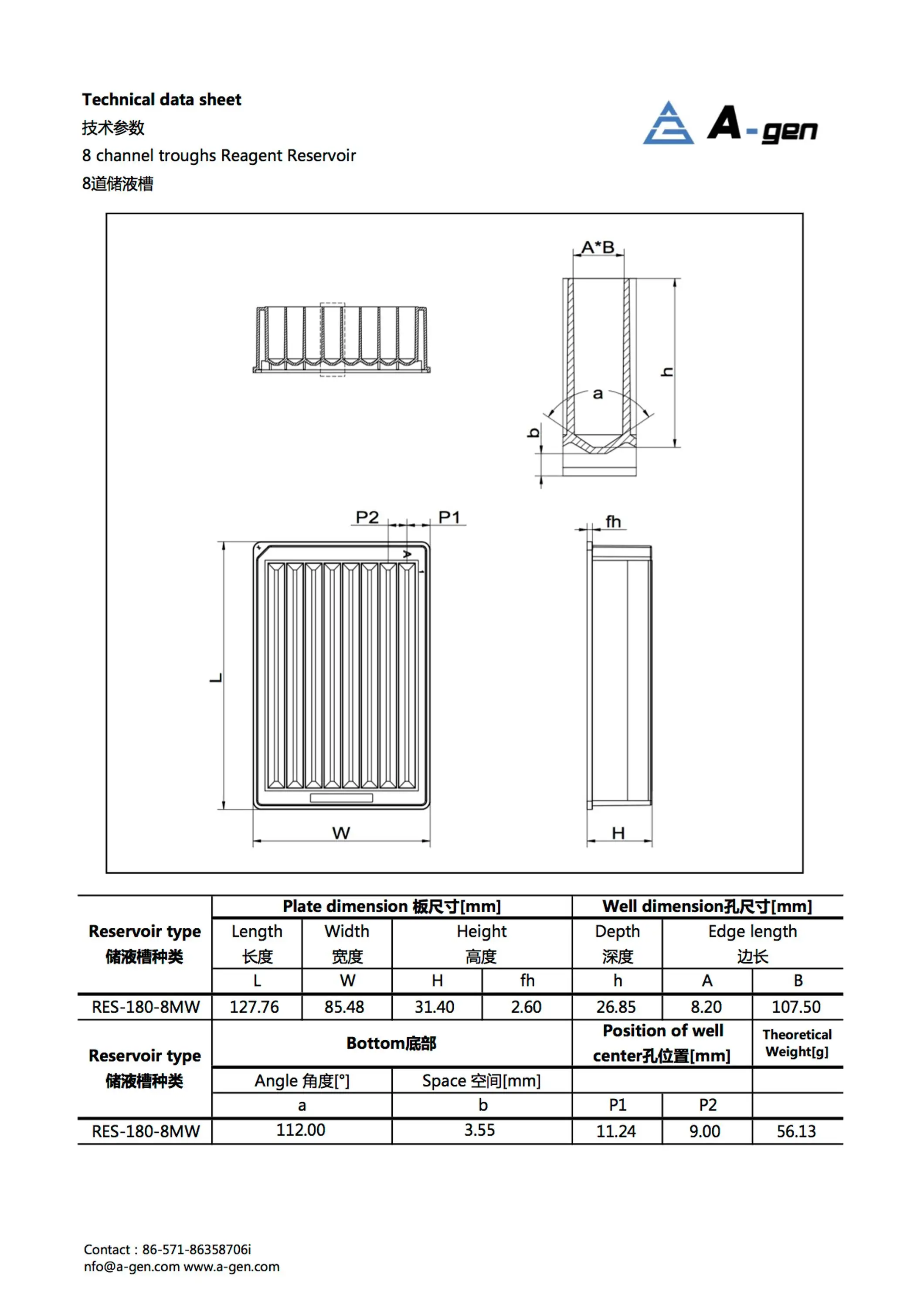 8 Channel Troughs Reagent Reservoir - SBS Standard PP