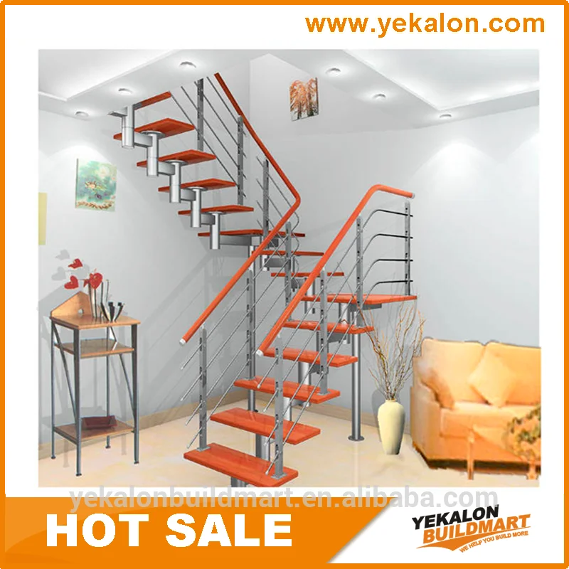 Professional Design Metal Straight Steel Staircase Color Customization ...