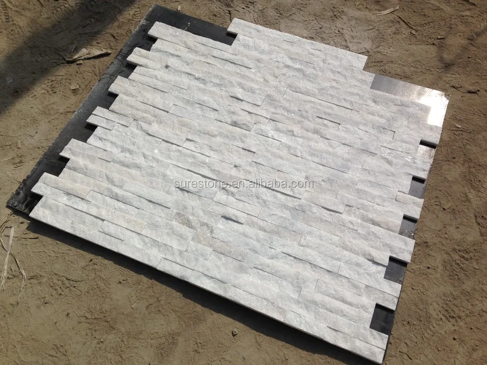 Natural Pure Snow White Quartzite Stone Bricks Wall Cladding - Buy Pure ...