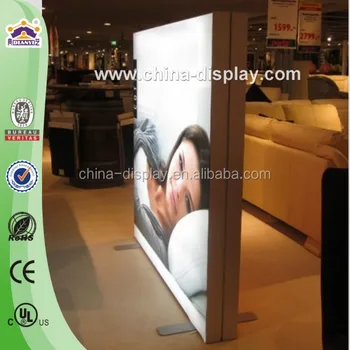 Double Sided Advertising Display Textile Frame Led Backlit Light Box Led Light Flex Banner ...