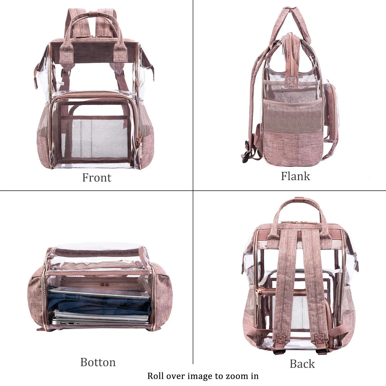 Large Clear Backpack Transparent Pvc Multi-pockets School Backpacks ...