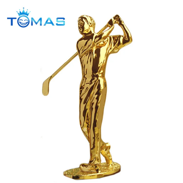 High Quality Sports Figure Sculpture Custom Gold Color Metal Golf ...