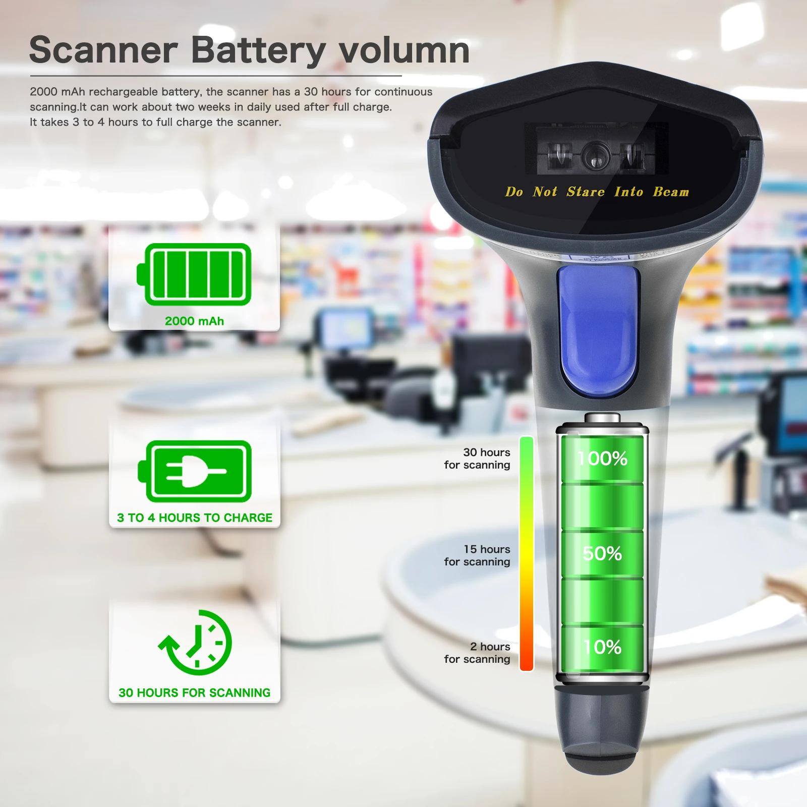 NETUM W6 Wireless CCD Barcode Scanner - Reliable & Versatile