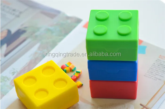 Candy Color Lego Shape 4 Grids Pill Box Small Storage Box - Buy Pill ...