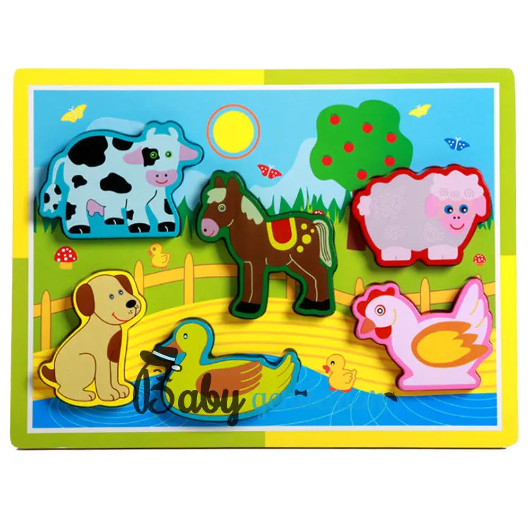 Best Selling Educational Baby Wooden Chunky Puzzles With Customize ...