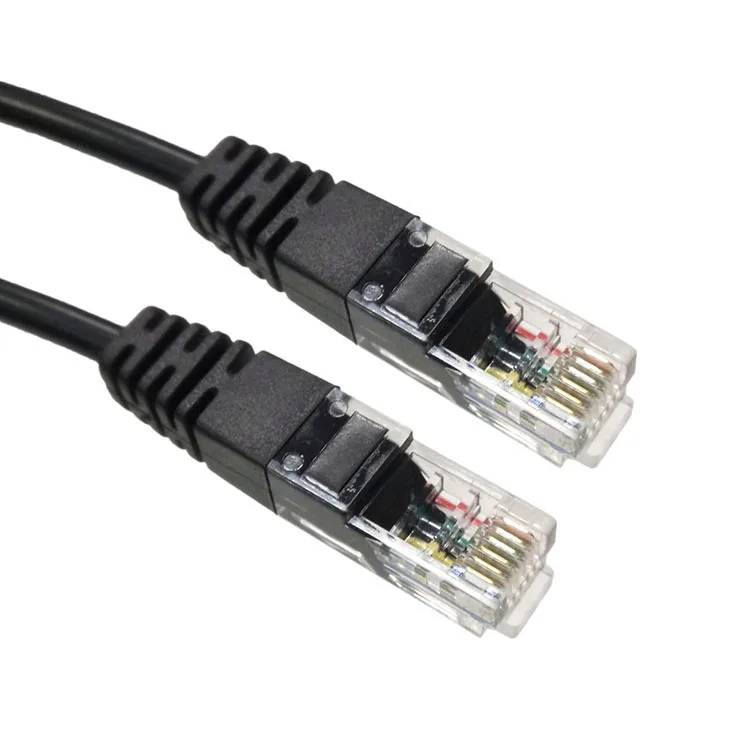 2 Meters Awg28 Ul2464 Molded Black 6p6c Rj12 To Rj12 Cable - Buy Rj12 ...