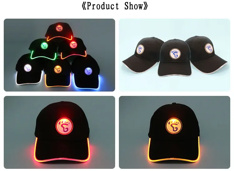 Cool Logo Hats - Flashing LED Lighting Custom Designs