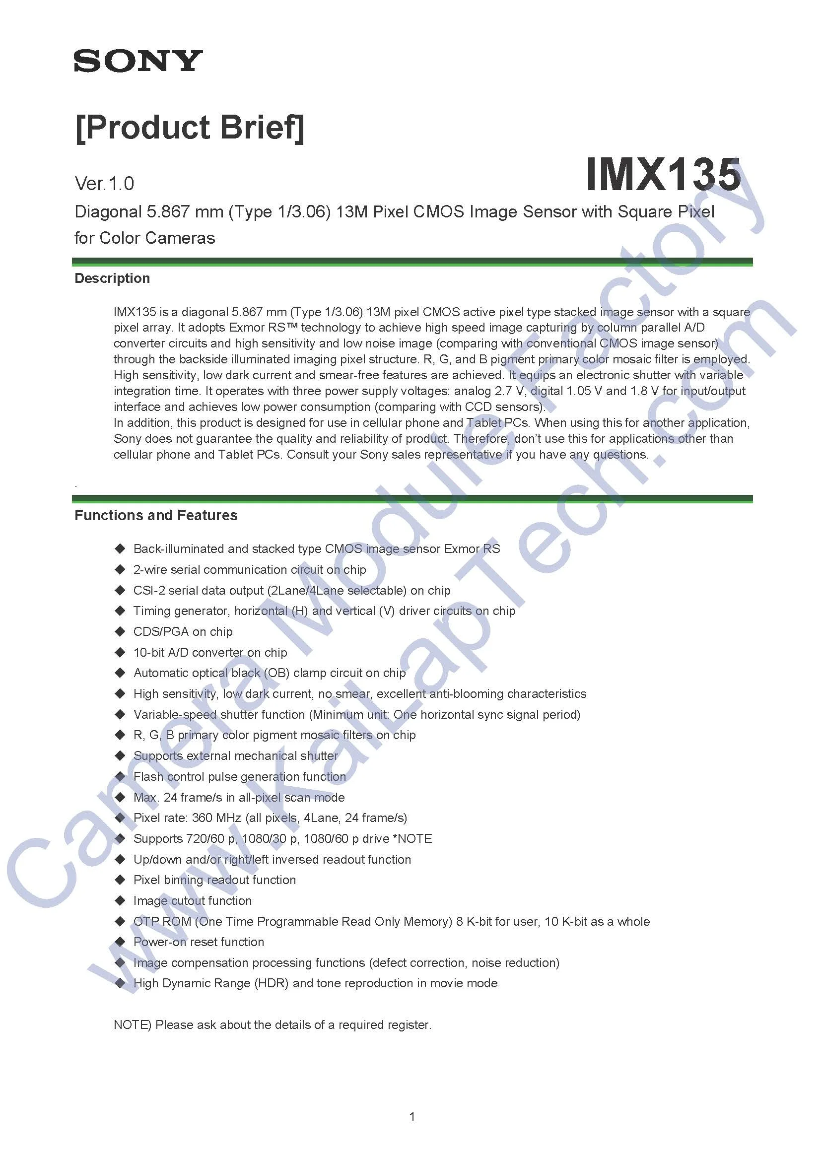 Son Y Imx135 Mipi Interface Auto Focus 13mp Camera Module Jal-imx135 ...