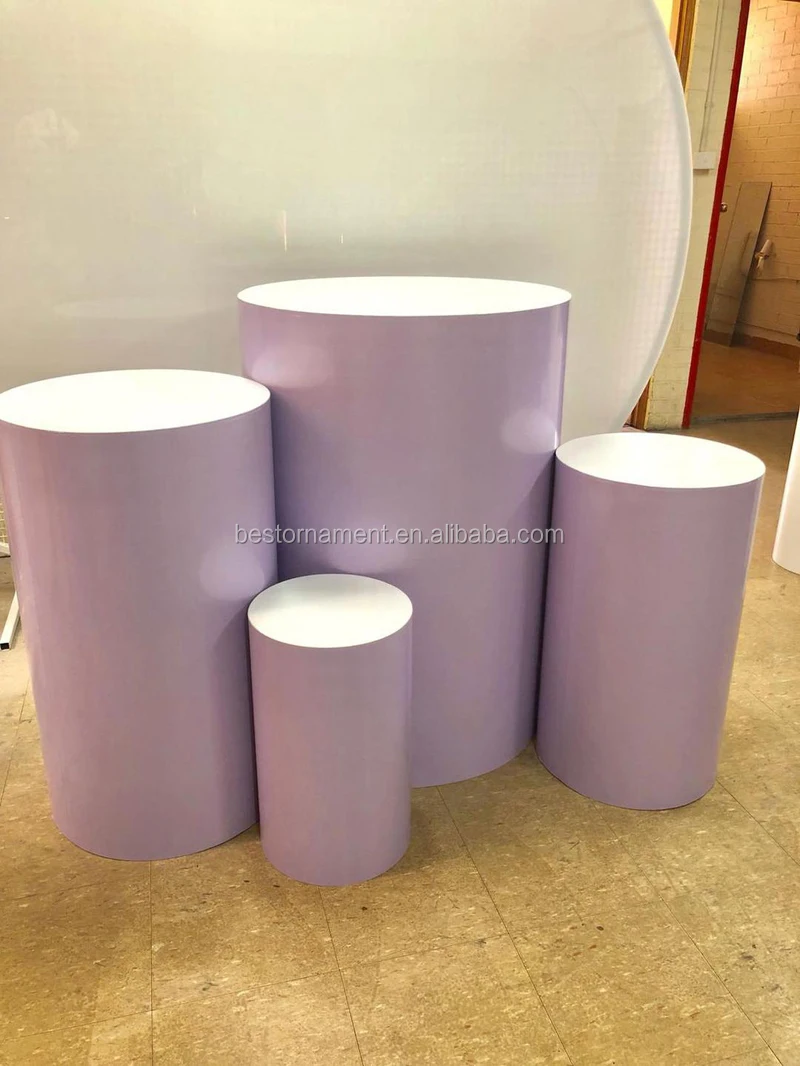Wholesale Large Metal Round Cylinder Plinth White Metal Display Plinth ...