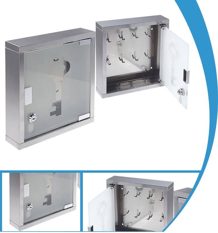 Home Stainless Steel Key Safe Box Office Wall Mounted Key Cabinet ...