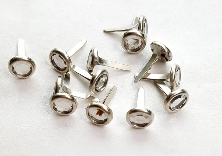 6.5mm Rhinestone Metal Decorative Sparkling Brads For Wedding ...