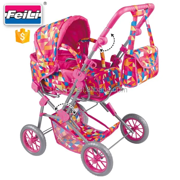 Feili Toys Dolls Pram 5-10 Years With Shoulder Bag Deluxe Doll Pram ...