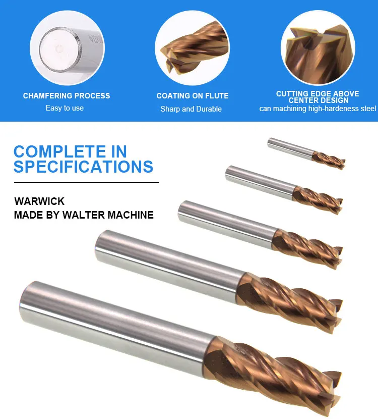 High Helix High Hardness Hss 3 Flute End Mill With Tialn Coating - Buy ...