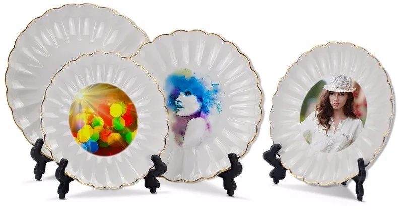 Sunmeta 8 Inch Sublimation Plate with Golden Rim - Stocked