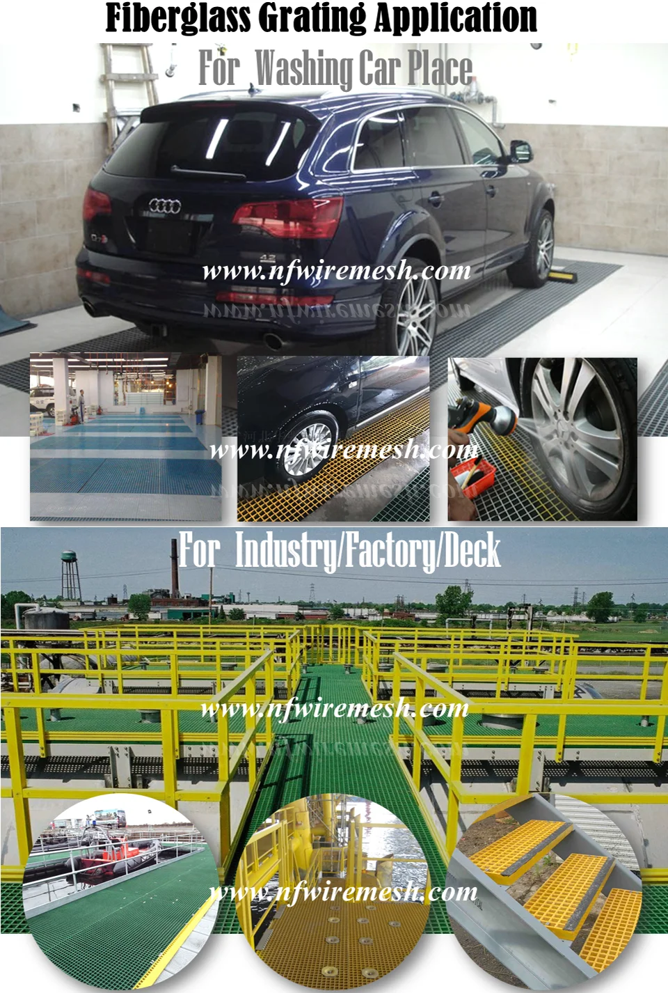 Heavy Duty Fiberglass Products Construction Material Chem Grate Grating ...