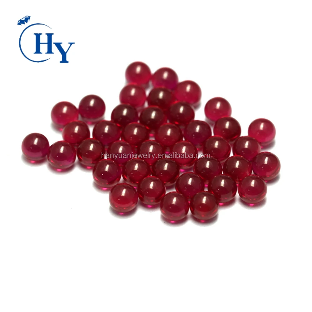 Loose Beads Wholesale 5# Red Corundum Synthetic Ruby Sphere - Buy ...