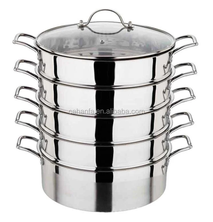 5 Layer Stainless Steel Steamer Set - Durable & Efficient