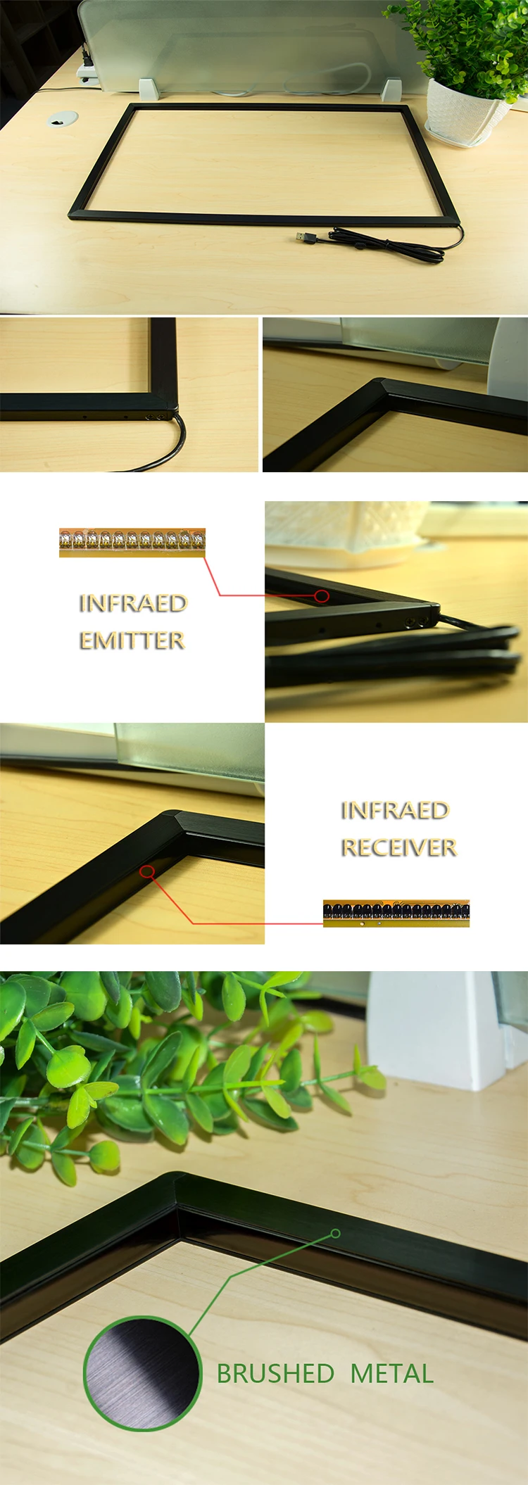 Usb Multi Diy Ir Touch Screen Conversion Frame Overlay Kit Infrared Ir ...