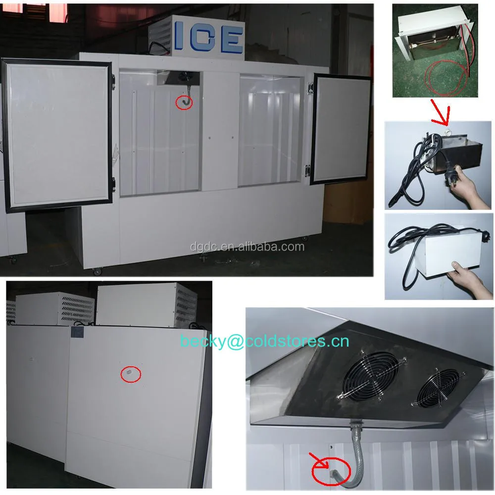 Gas Station Indoor Display Bagged Ice Storage Freezer With 2 Glass Door ...