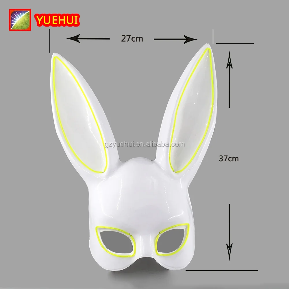Night Club Accessories Sound Active Led Bunny Rabbit Mask Music ...
