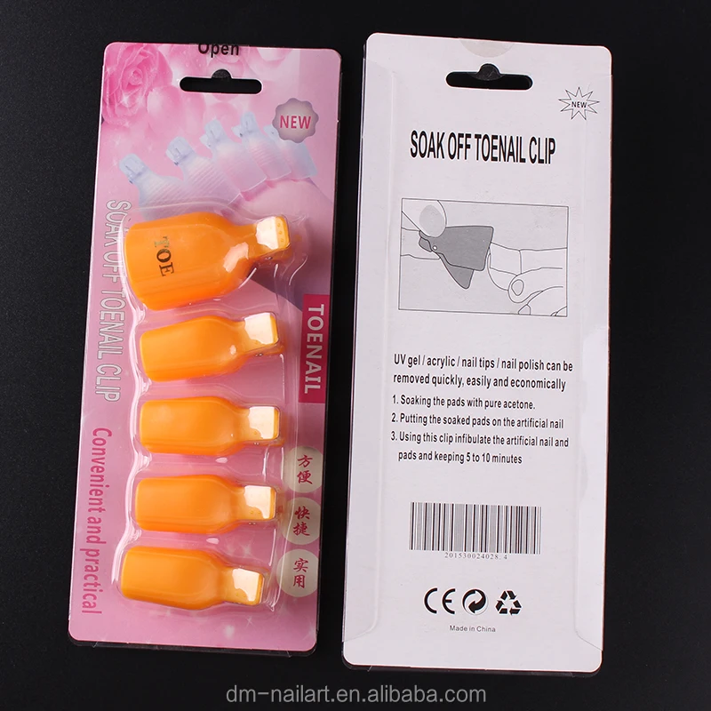 Fashion 5pcs/set Soak Off Toenail Clip Soak Off Clip Nail Art Pedicure ...